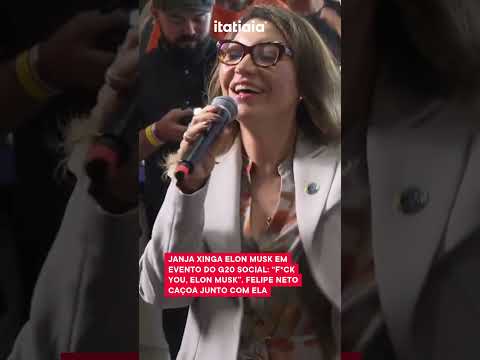 JANJA XINGA ELON MUSK EM EVENTO DO G20 SOCIAL, FELIPE NETO CAÇOA JUNTO COM ELA