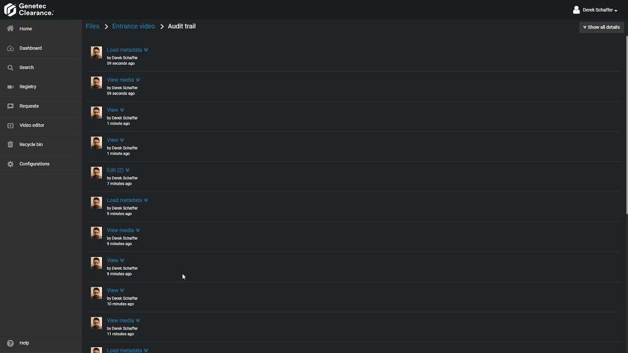 Viewing file audit trails