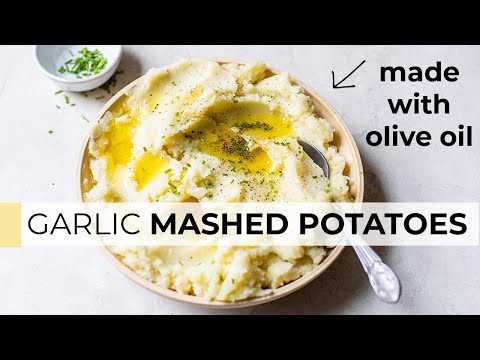 GARLIC MASHED POTATOES | dairy-free + vegan recipe