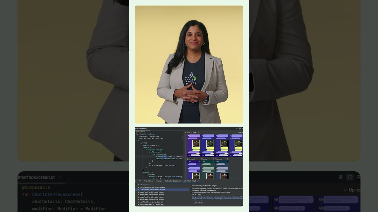 Audit and fix UI issues in Android Studio
