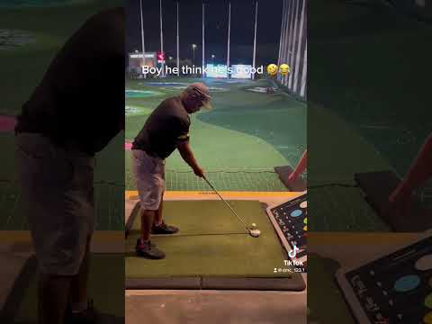 Top golf,my dad thinks he’s good @Topgolf