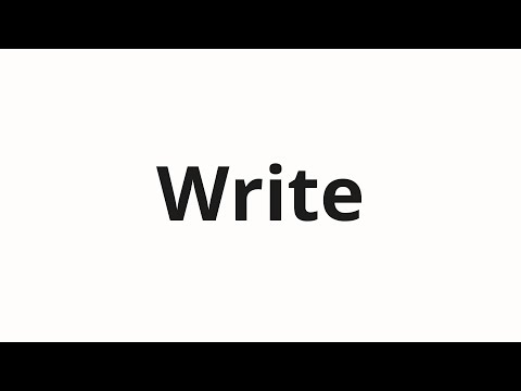 How to pronounce Write