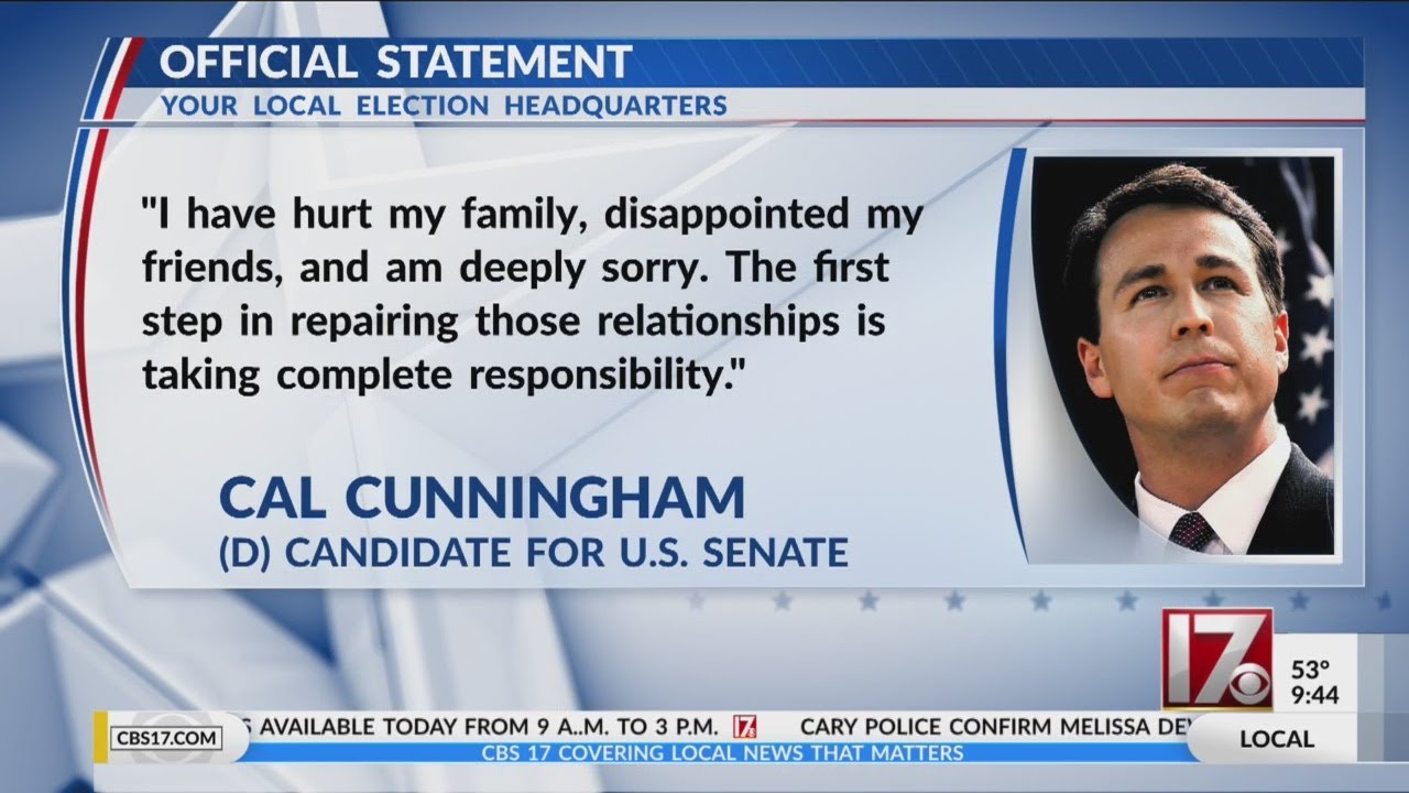 Cunningham admits swapping sexual texts with wife of an army veteran