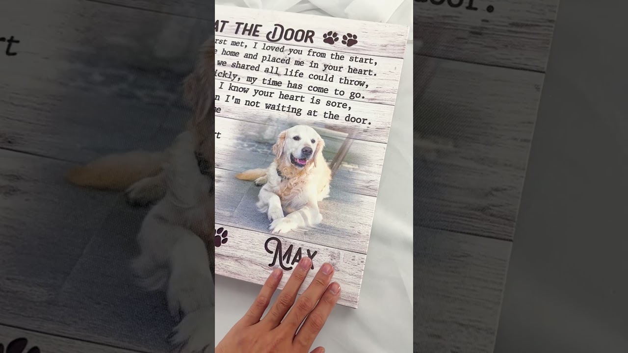 Custom Canvas Prints Personalized Memorial Pet Photo Waiting at the door