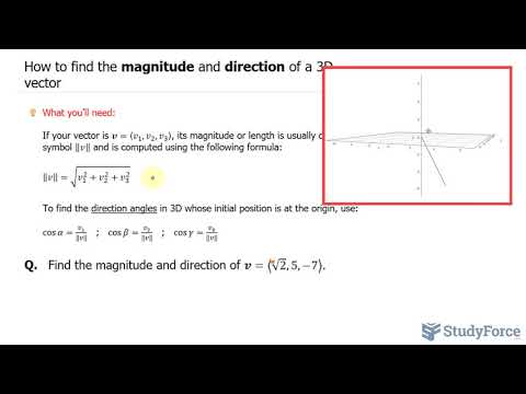 📚 How to find the magnitude and direction of a 3D vector