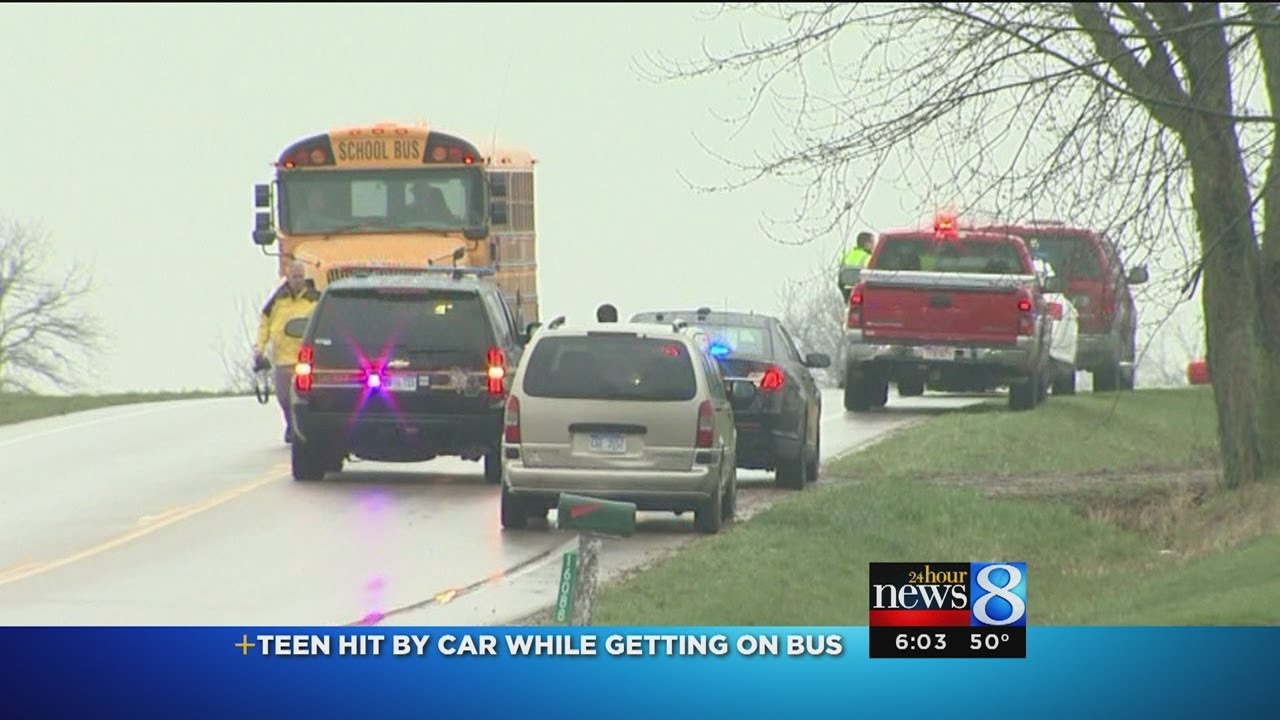 Teen hit, critically hurt, at bus stop
