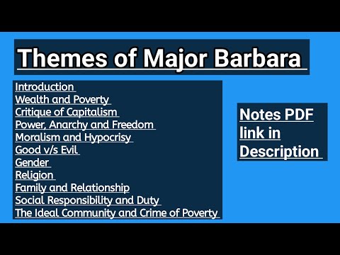 Themes of Major Barbara/NOTES PDF LINK in Description/explanation in urdu Hindi /@LiteratureandPS