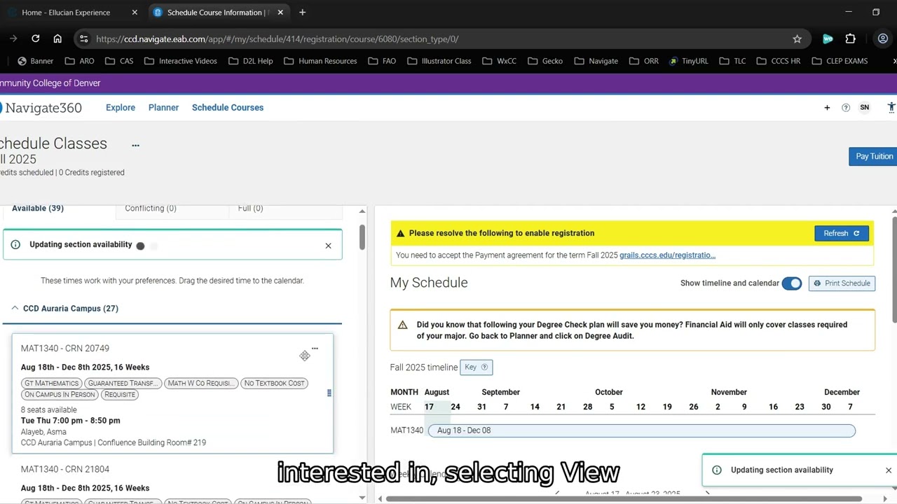 CCD - Navigate360 - Course Registration Process Co-Reqs