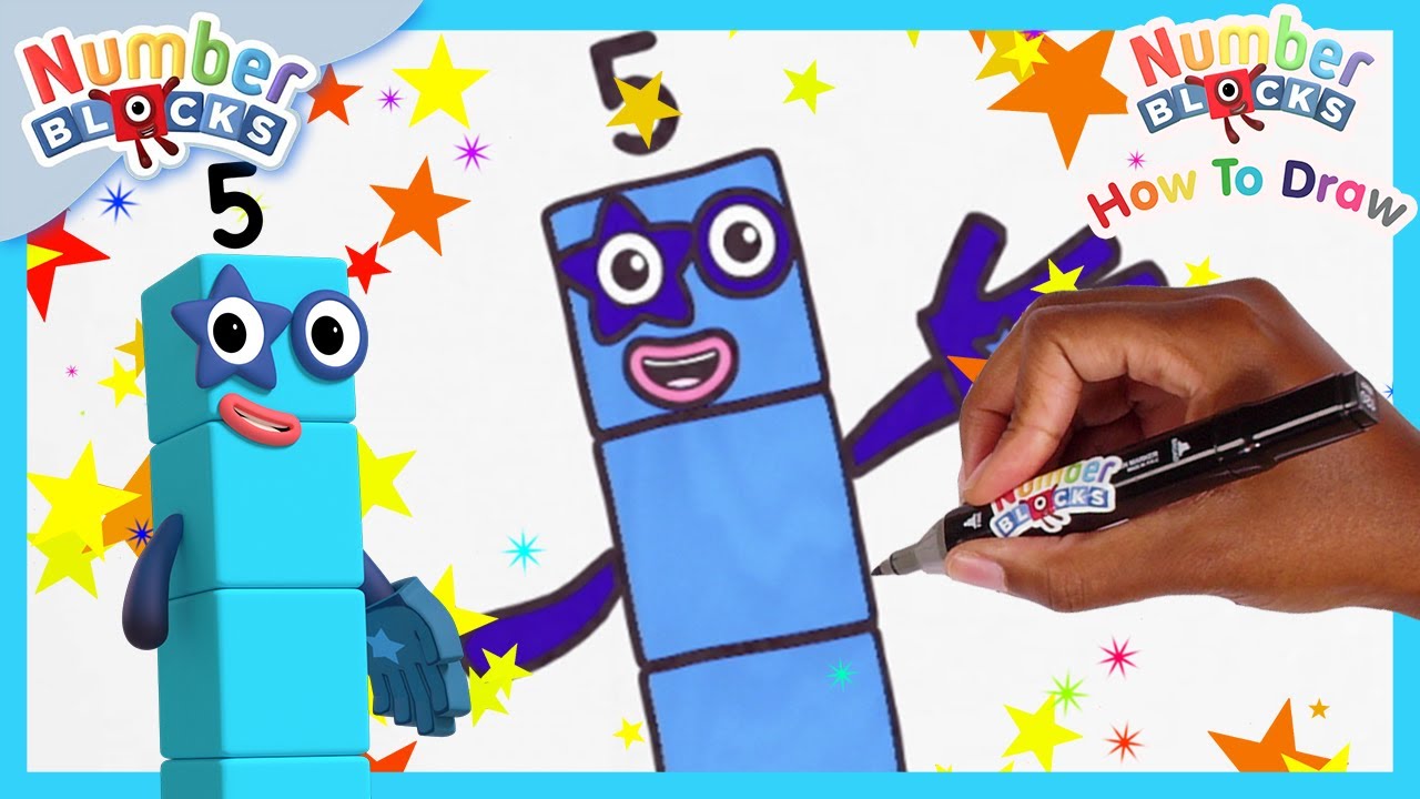 How to draw Numberblock Five | Drawing Tutorial for Kids | @Numberblocks
