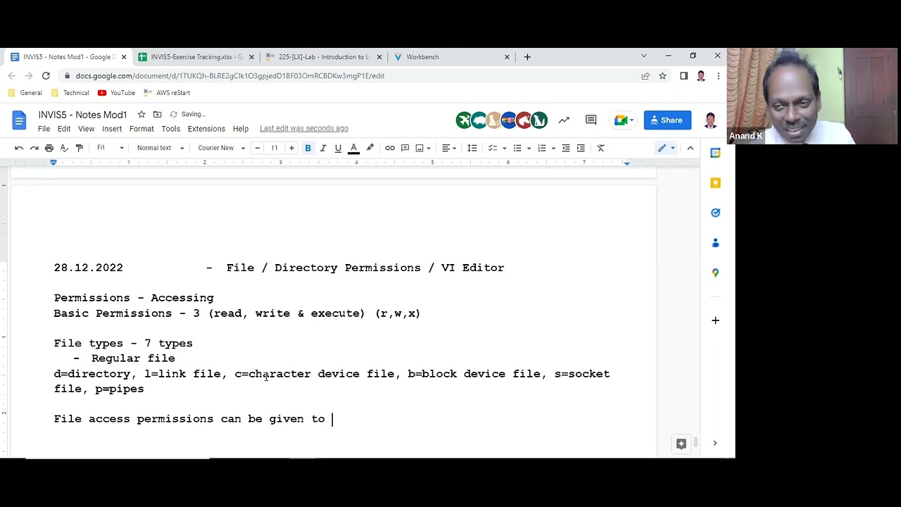 Linux Lab - Learning File Permissions - Anand K
