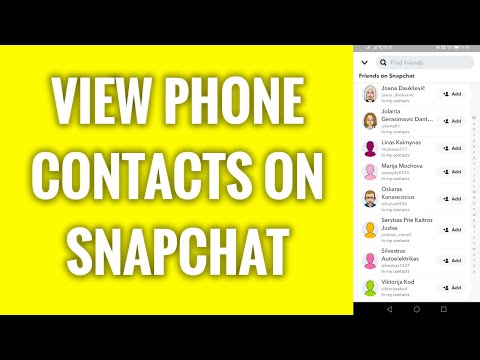 How To View Phone Contacts On Snapchat