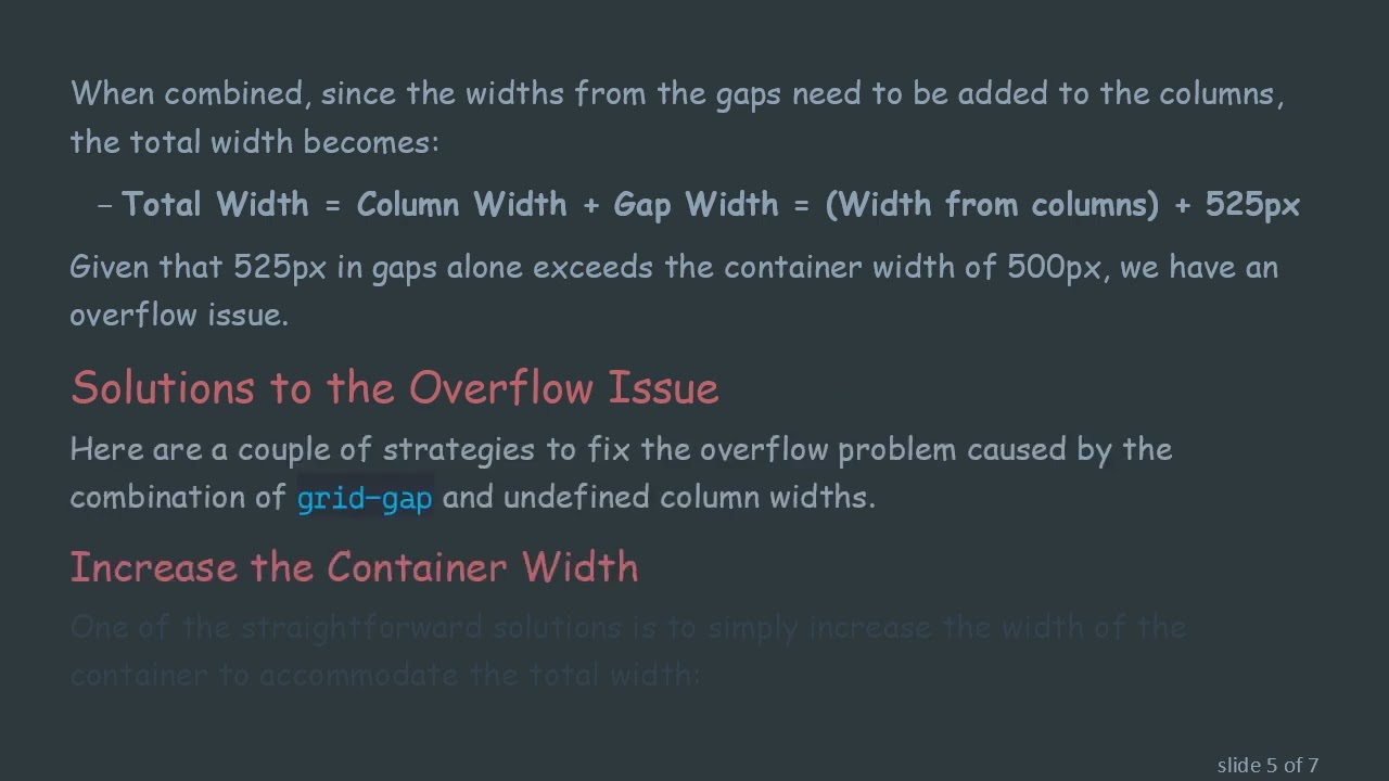 Understanding grid-gap Overflow Issues in CSS Grid Layouts