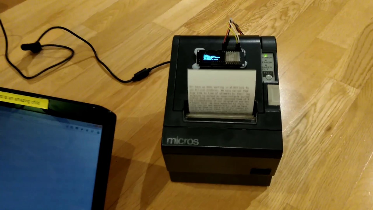 Thermal Printer Remotely Controlled through an ESP32
