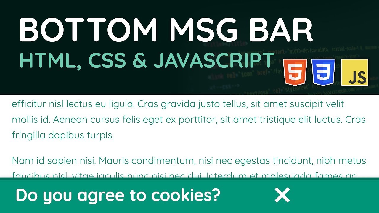 How to Create a Floating Bottom Bar - HTML, CSS & JavaScript Tutorial (Web Design)