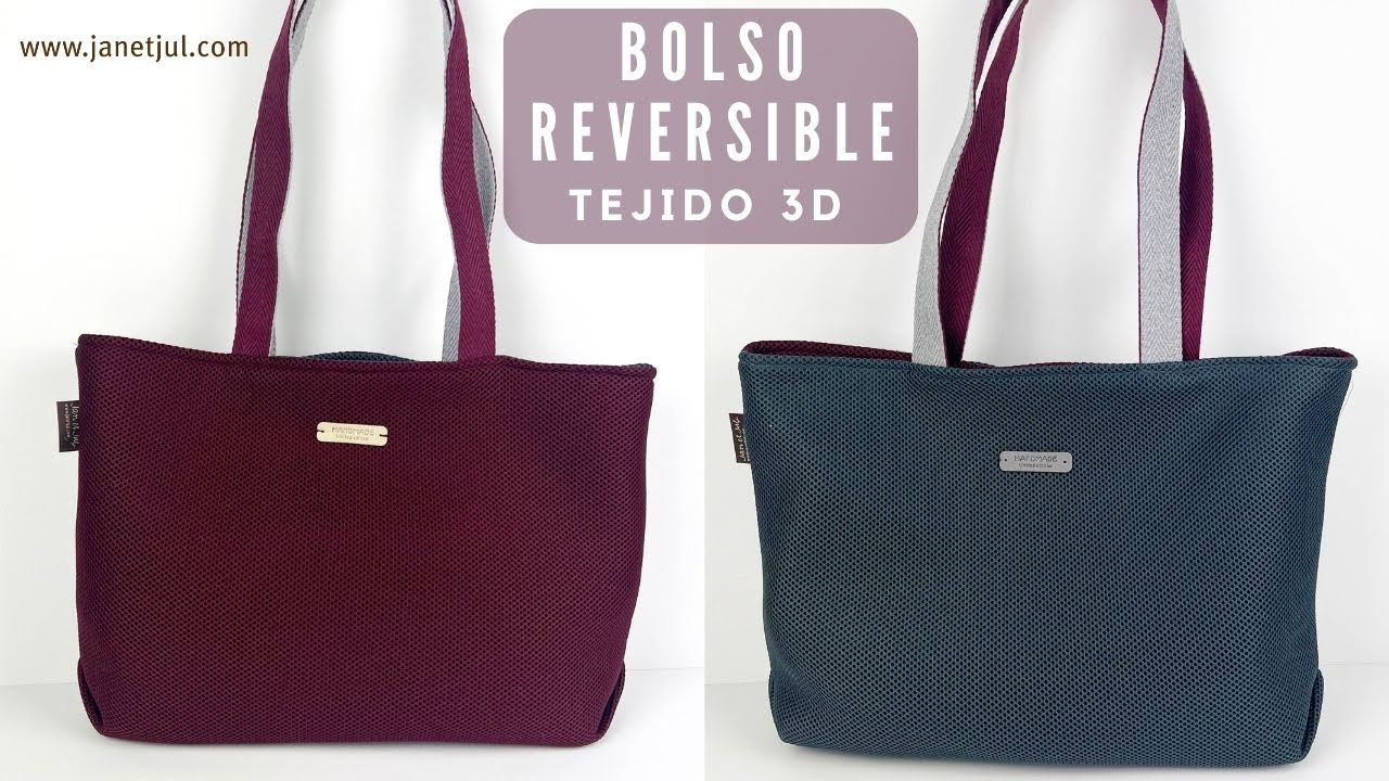 Aprende a hacer un precioso Bolso Reversible con Tela 3D, Tutorial de ...