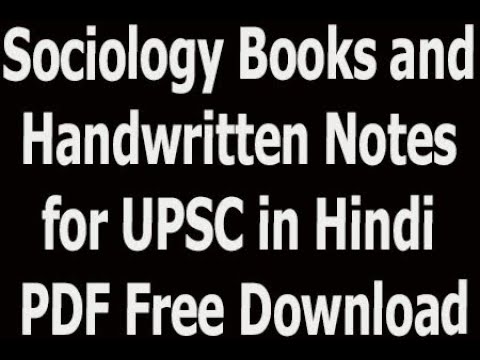 Sociology Books and Handwritten Notes for UPSC in Hindi PDF Free Download