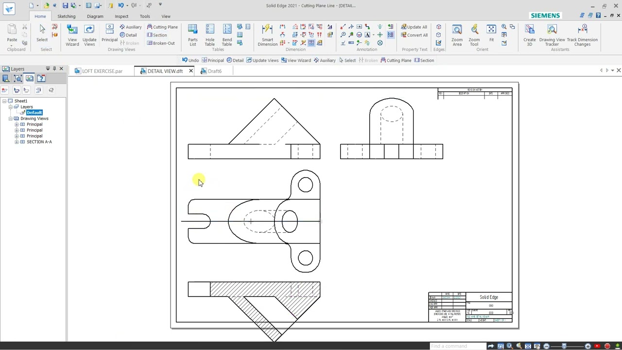 #Solid Edge # DRAFTING #SECTION VIEW