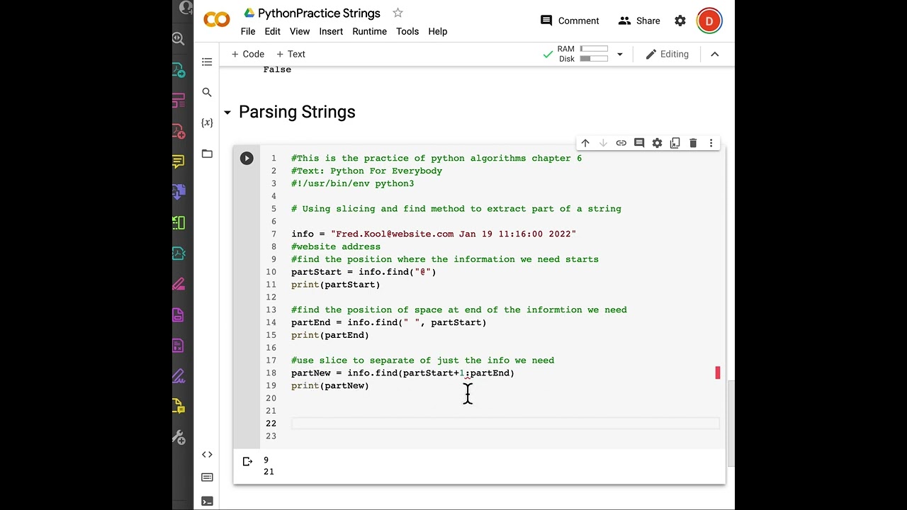 Python Practice 6: String Parsing