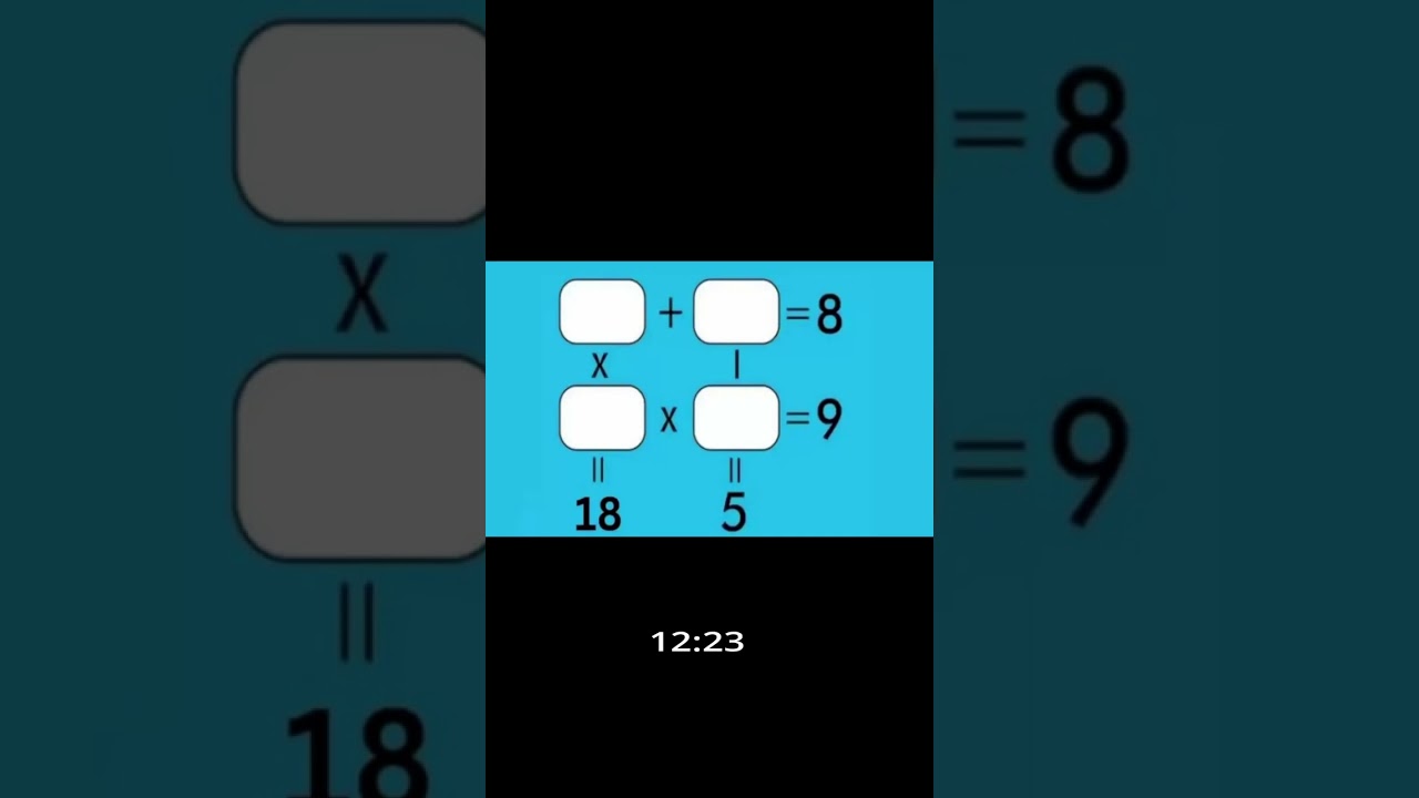Maths Puzzle- Can You Find The Missing Number And Fill The Boxes, in 20 Secs