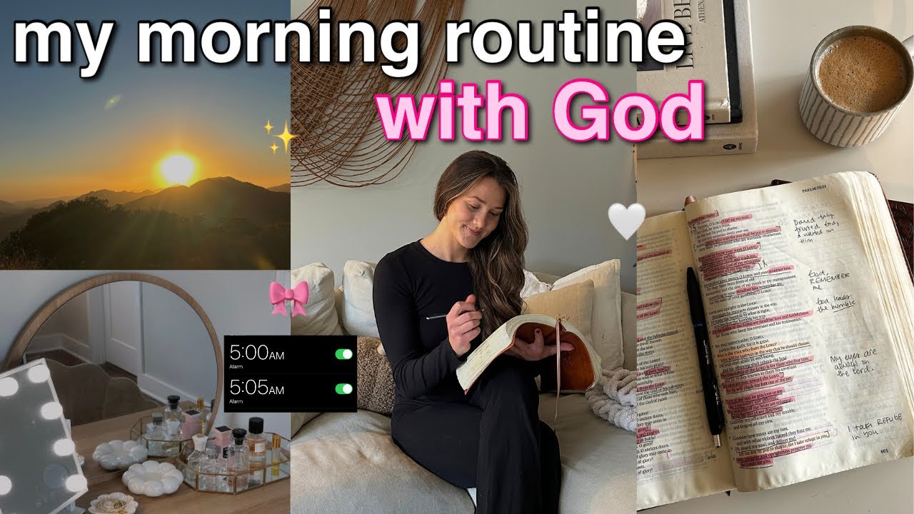 5AM MORNING ROUTINE WITH GOD 🤍 holy girl habits for a productive day