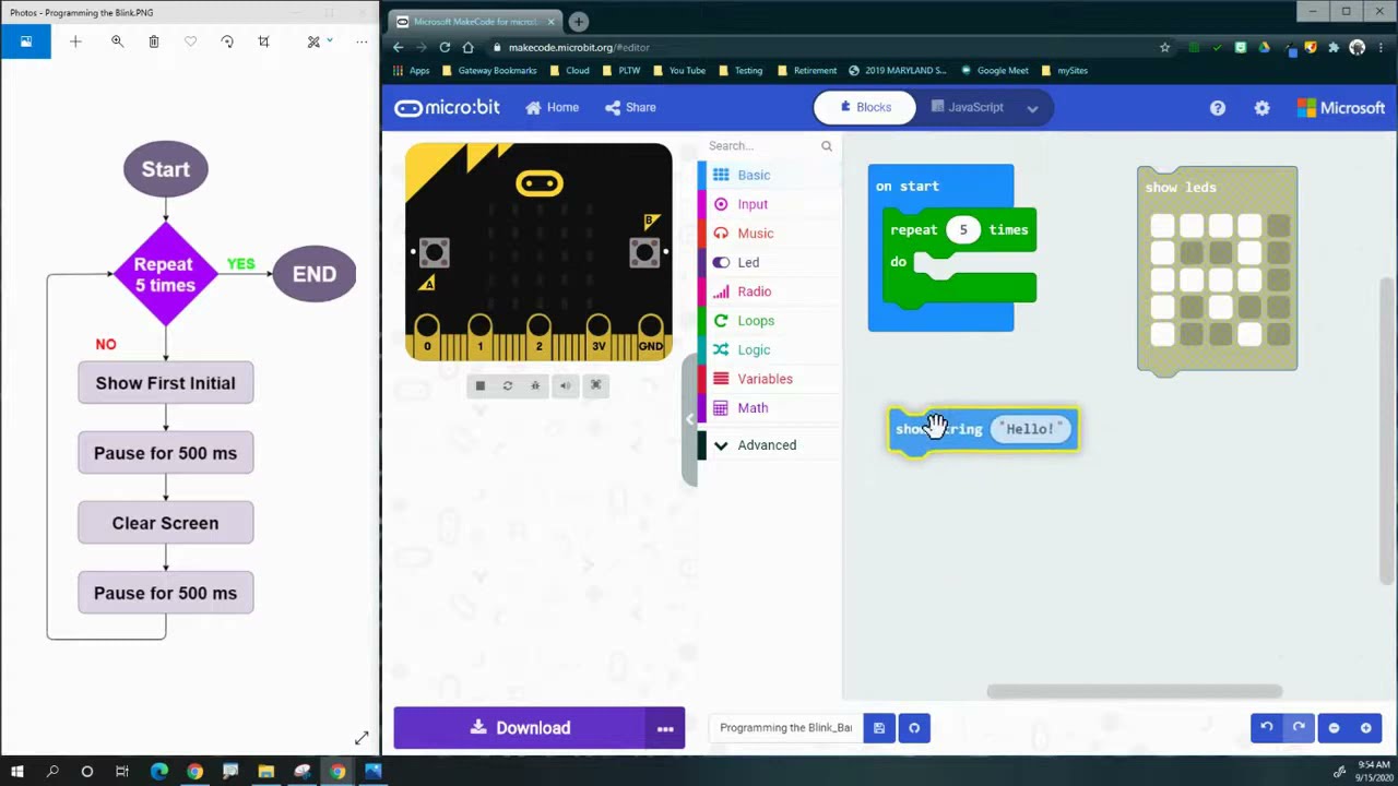 PLTW CSIM 1.3 - Programming the Blink in Makecode