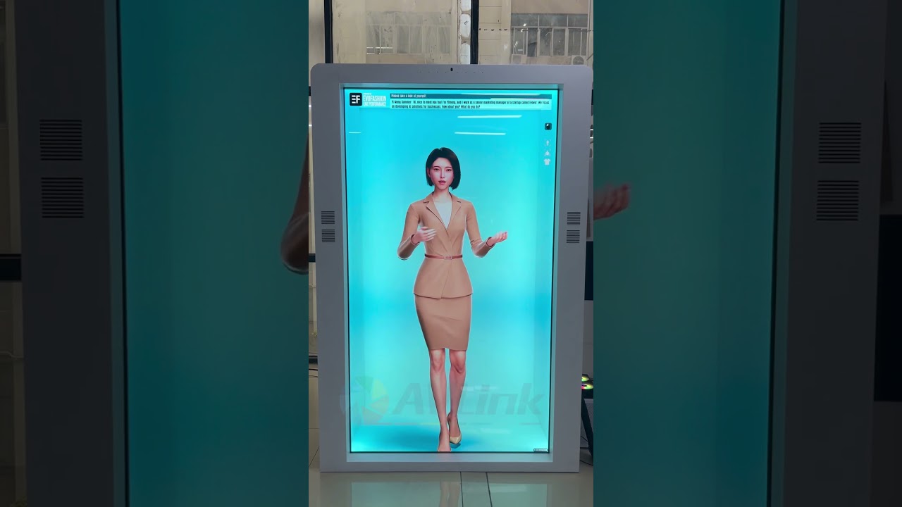Avlink 86inch transparent holobox with AI software ChatGPT holographic display hologram