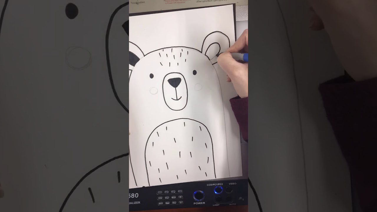 Time lapse of polar bear tracing and cutting for kids