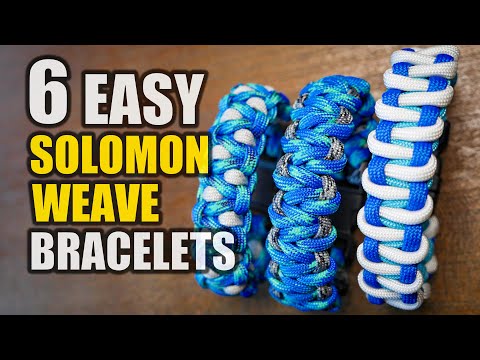 6 Easy Solomon Paracord Bracelet Variations | 2 Strand Core Paracord Bracelet tutorial