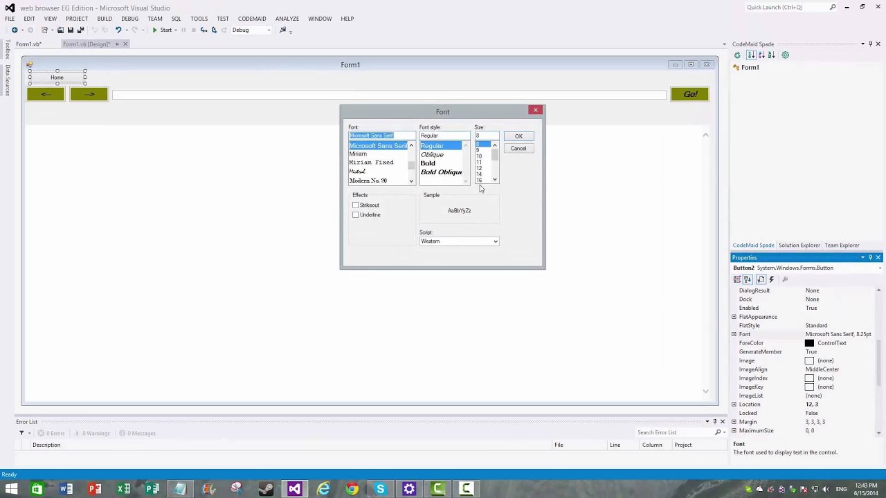 Visual Studio-VB Web Browser Guide