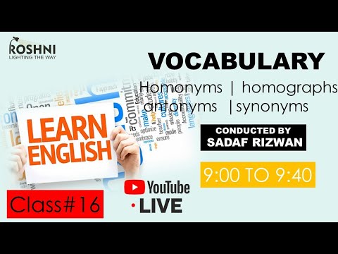 Vocabulary | English Grammar | Homonyms | homographs | antonyms |synonyms