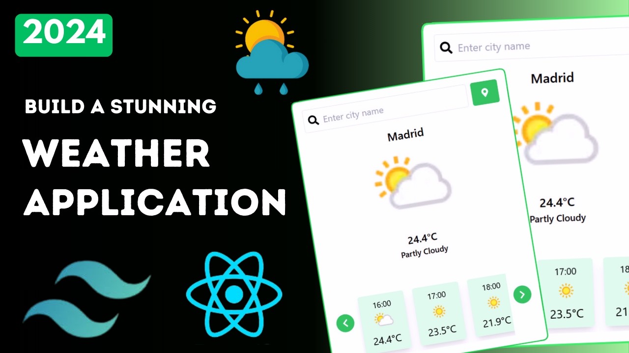 Build a Real-Time Weather App  using React , Tailwind CSS & WeatherAPI Integration | Part 1 : UI