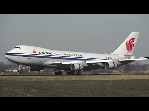 AIR CHINA CARGO Boeing 747-400F (B-2475) Landing At Schiphol Airport