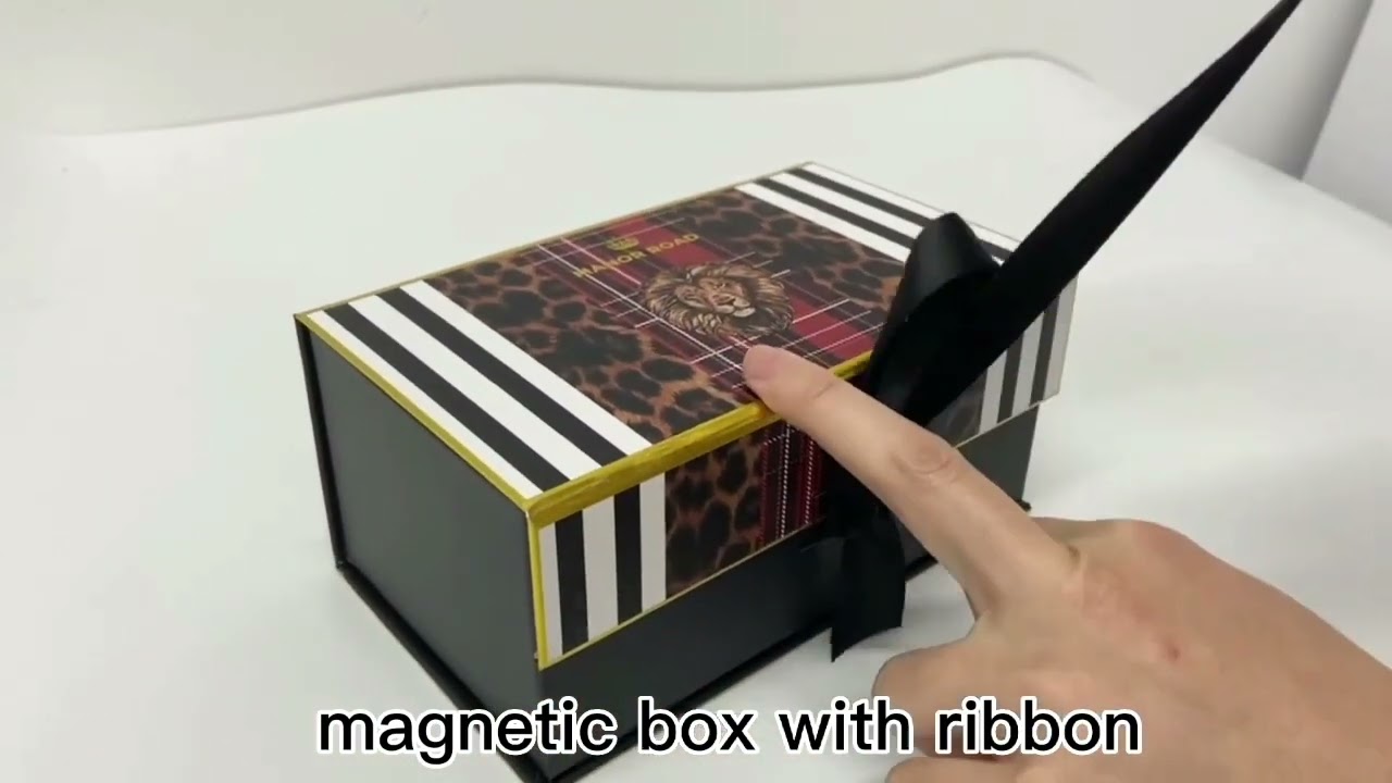 Cardboard Paper Luxury Custom Magnetic Gift packaging Box with ribbon | gift ideas