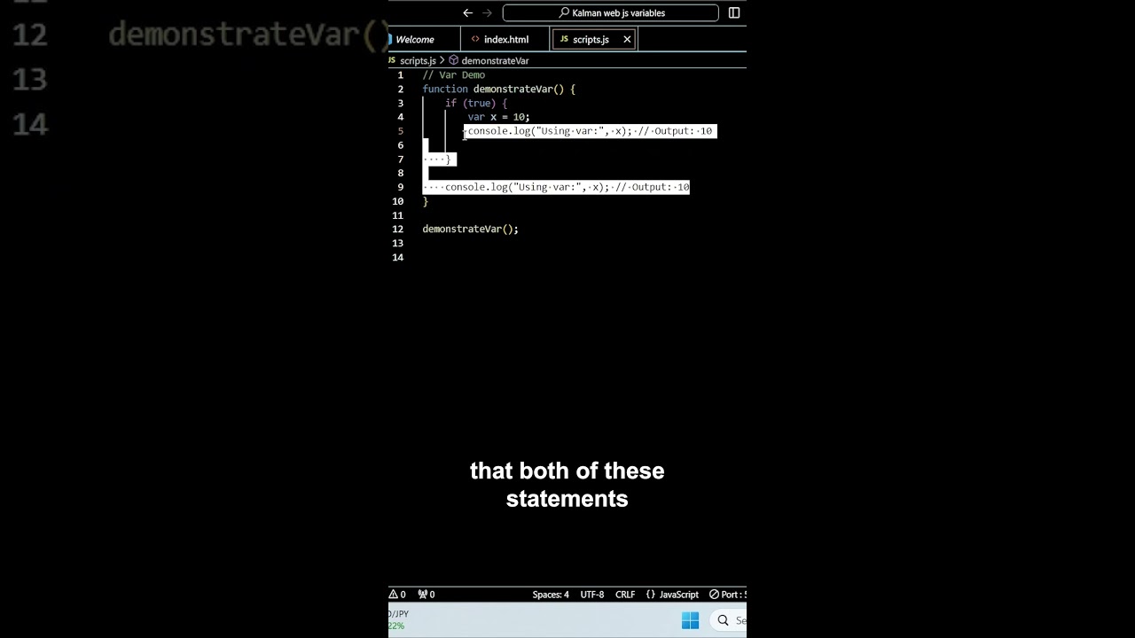 Understand the Scope of var Variables in JavaScript - JavaScript Tutorial