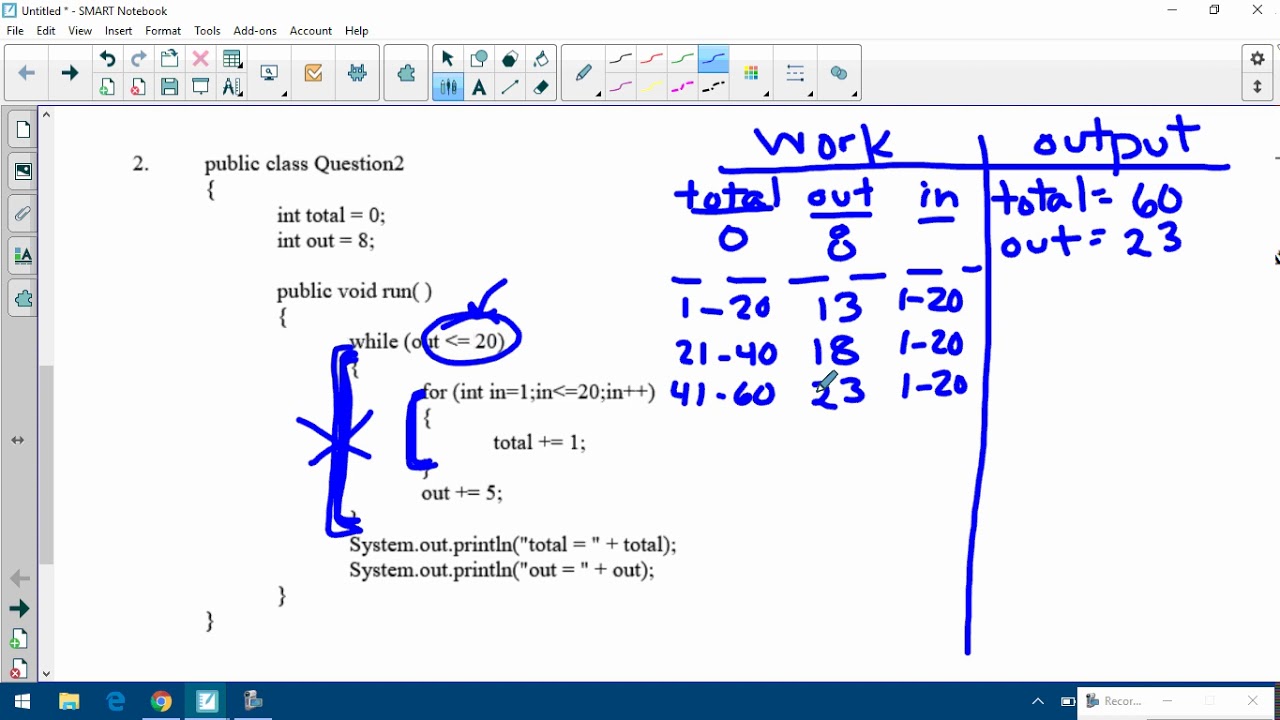 Video 7   Nested Loop Tracing Examples