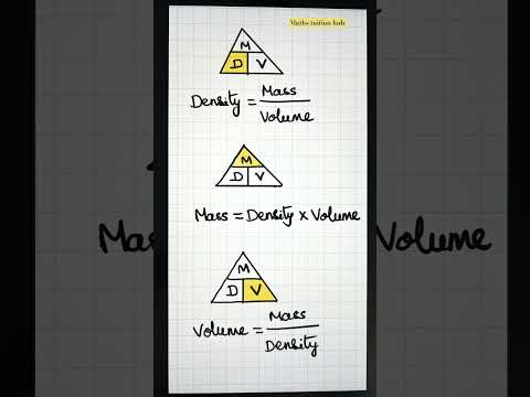 Density, Mass and Volume triangle #density #mass #volume #mathematics