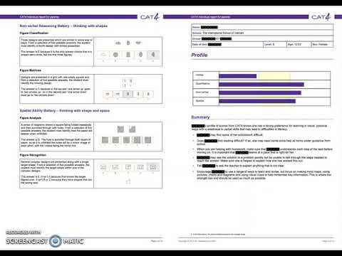 CAT4 Assessment report explanation for parents and students