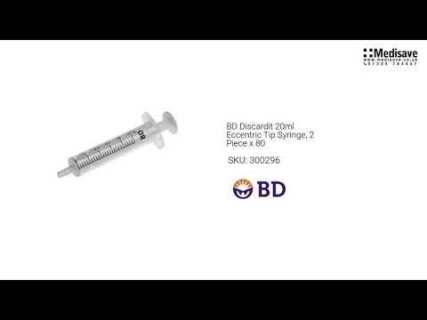 BD Discardit 20ml Eccentric Tip Syringe 2 Piece x 80 300296