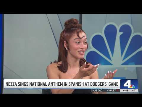 Nezza sings National Anthem in Spanish at Dodgers' game