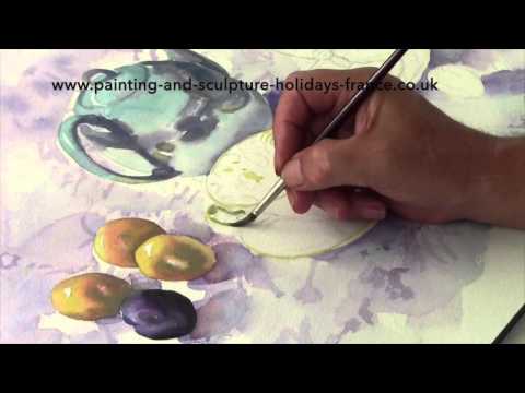 Alex Brown paints a watercolour of Limoges cup and pumbs