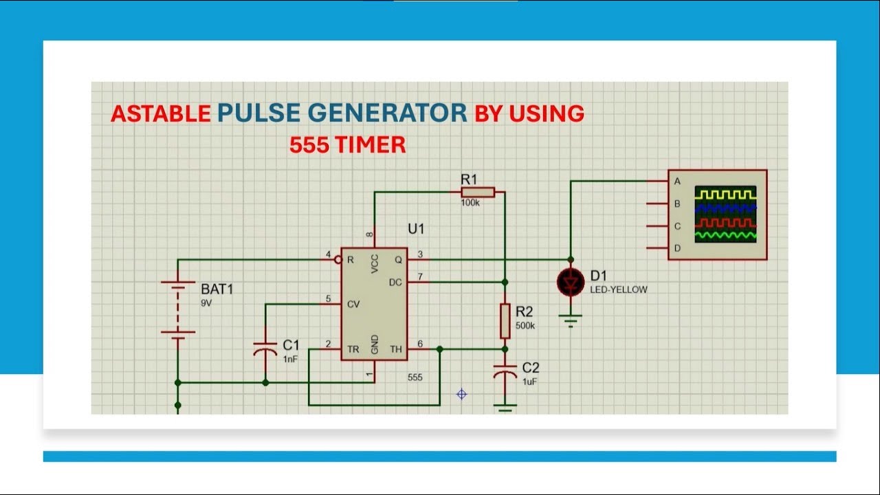 Pulse Generator using 555 timer | Electronics Project | 555 Timer Astable Mode