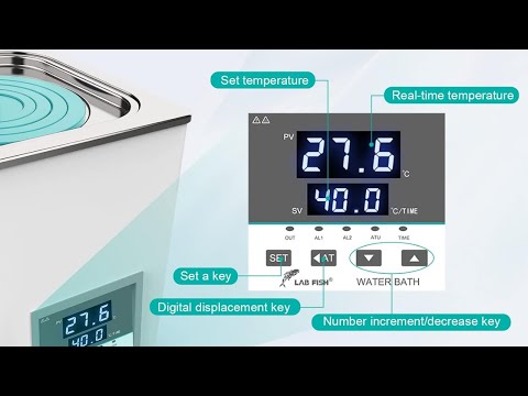 LABFISH Lab Digital Water Bath 12L Capacity Thermostatic Heater Laboratory Heater Stainless Steel