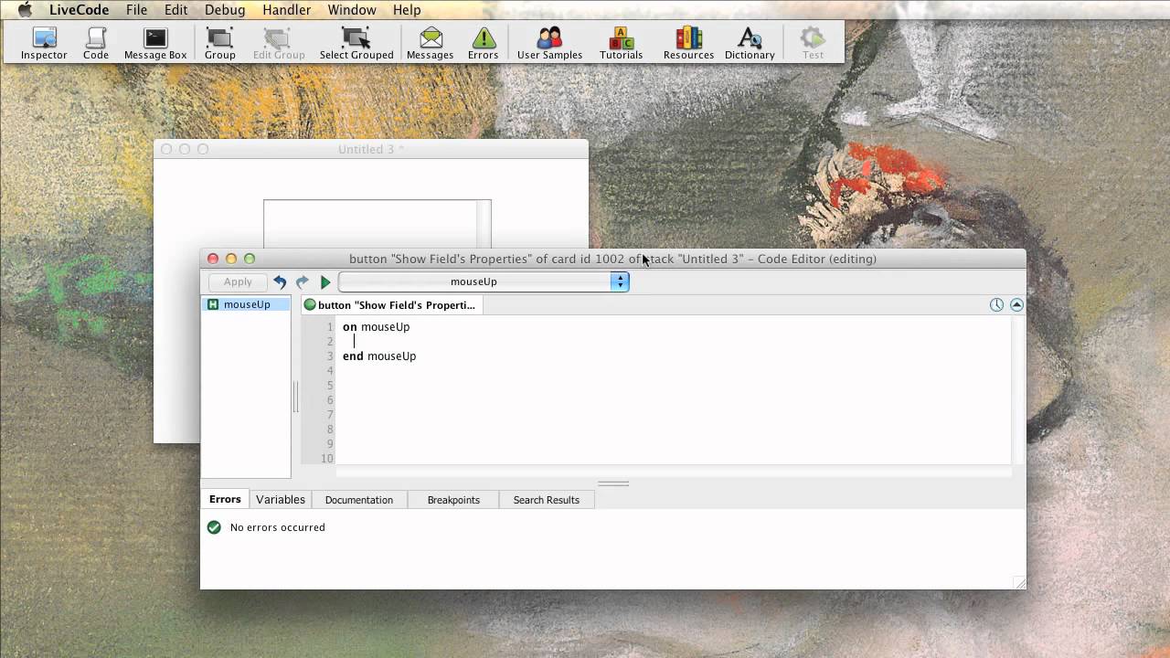 LiveCode - Show Field Properties