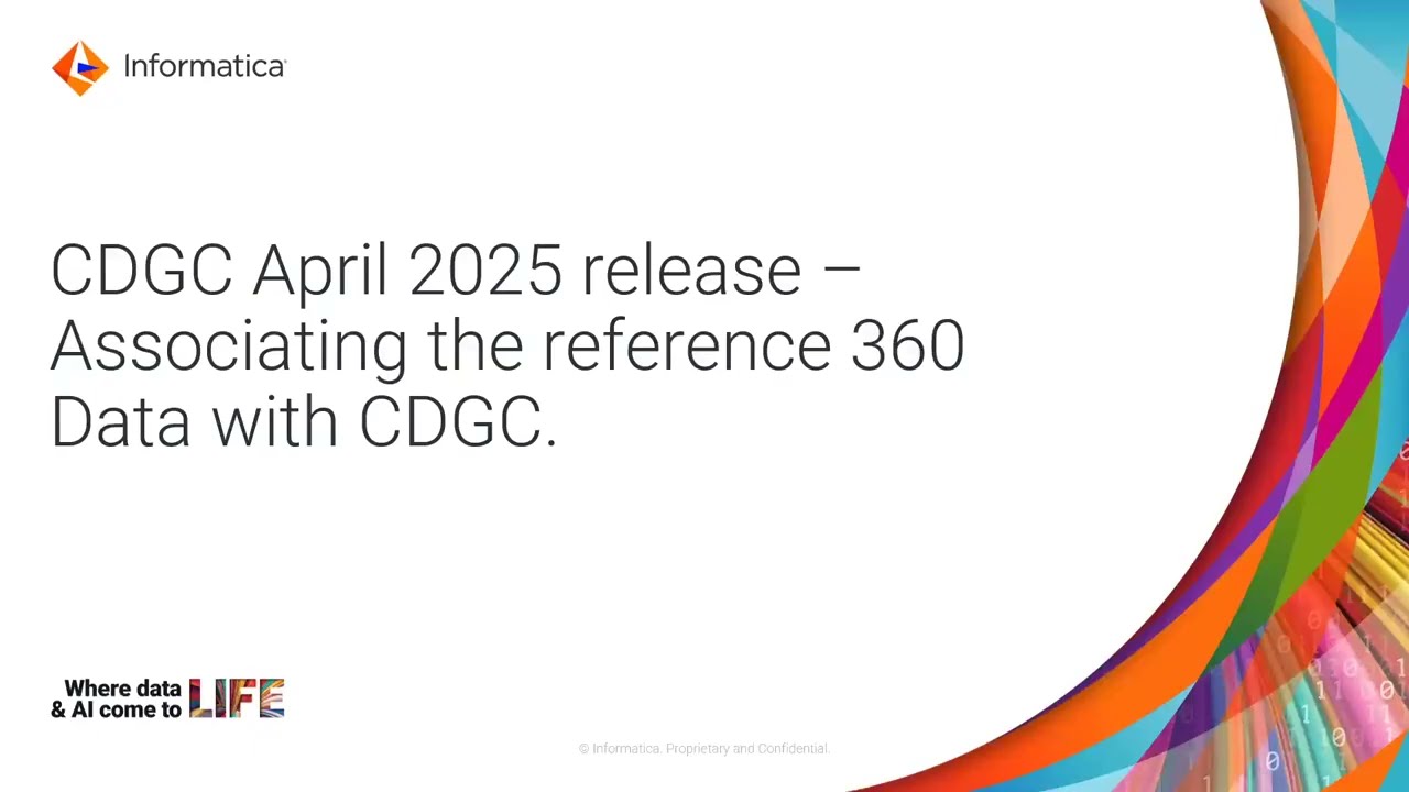 How to Associate the Reference 360 Data to the CDGC Business Term/Metrics and Technical Assets