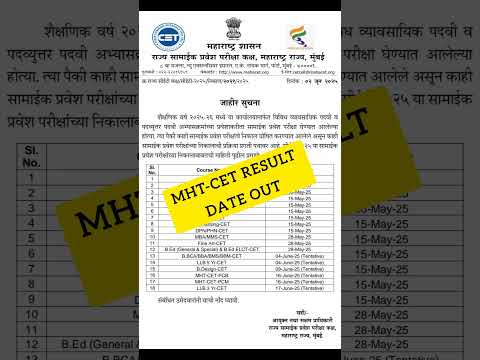 MHT-CET 2025 Result Date Announced !!😱#mhtcet #mhtcet2025examdate #mhtcetupdate #mhtcetcutoff
