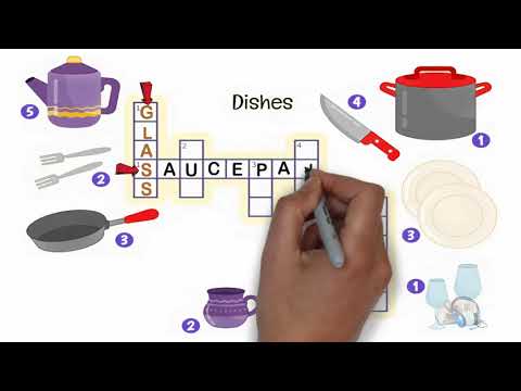 English crossword puzzles with answer: english kitchen vocabulary / videoscribe whiteboard animation