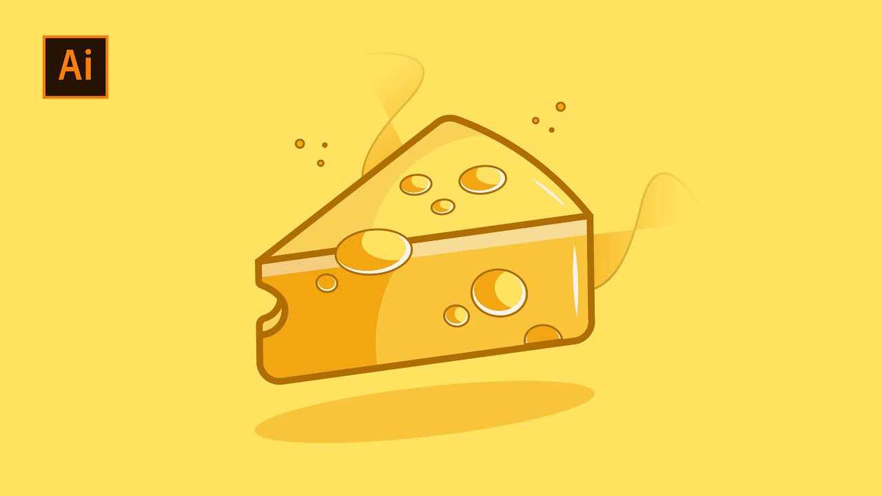 How To Create Flat Design Cheese | Adobe Illustrator CC