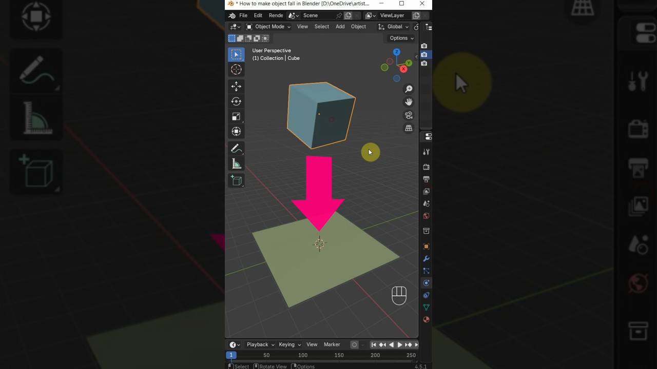 How to make object fall in Blender #3d #blender #blendertutorial