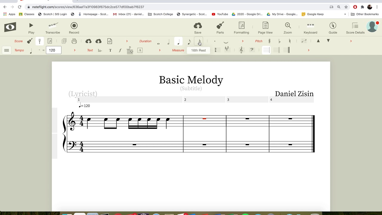 Creating Basic Melodies with Noteflight