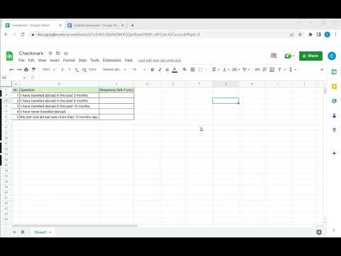 How to insert a checkmark in Google Sheets